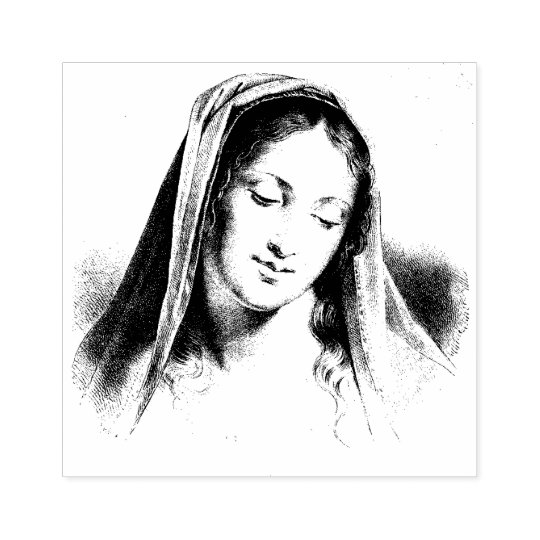 Blessed Virgin Mother Mary Catholic Religious Rubber Stamp | Zazzle.com