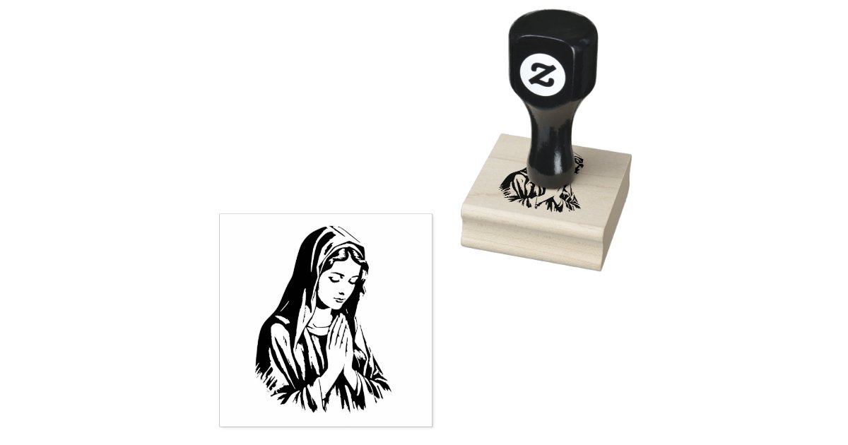 Blessed Virgin Mother Mary Catholic Religious Rubber Stamp | Zazzle