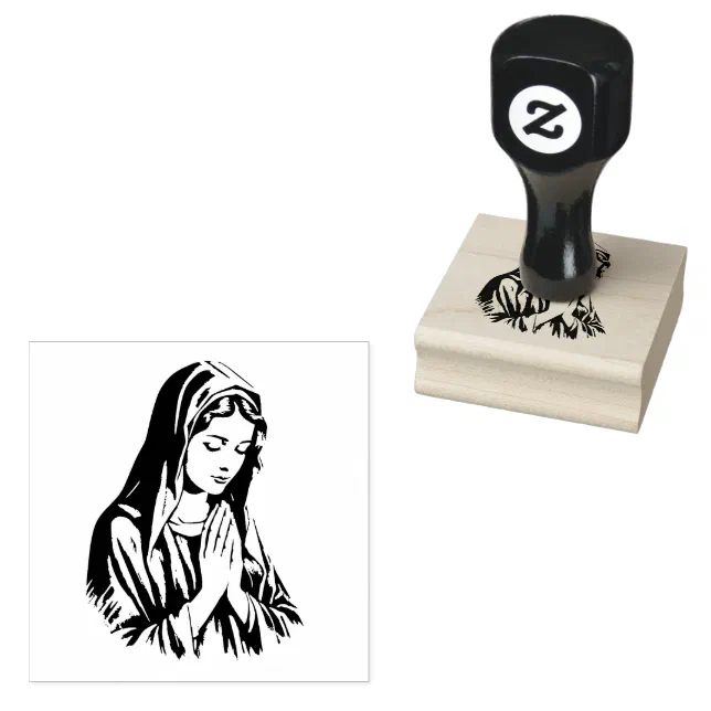 Blessed Virgin Mother Mary Catholic Religious Rubber Stamp | Zazzle
