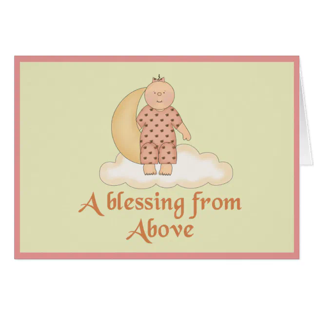 Blessing From Above Baby in Clouds Announcement | Zazzle