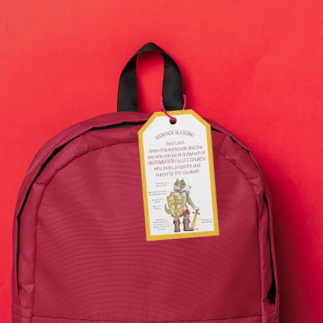 Blessing of the Backpacks Armor of God Gift Tags | Zazzle