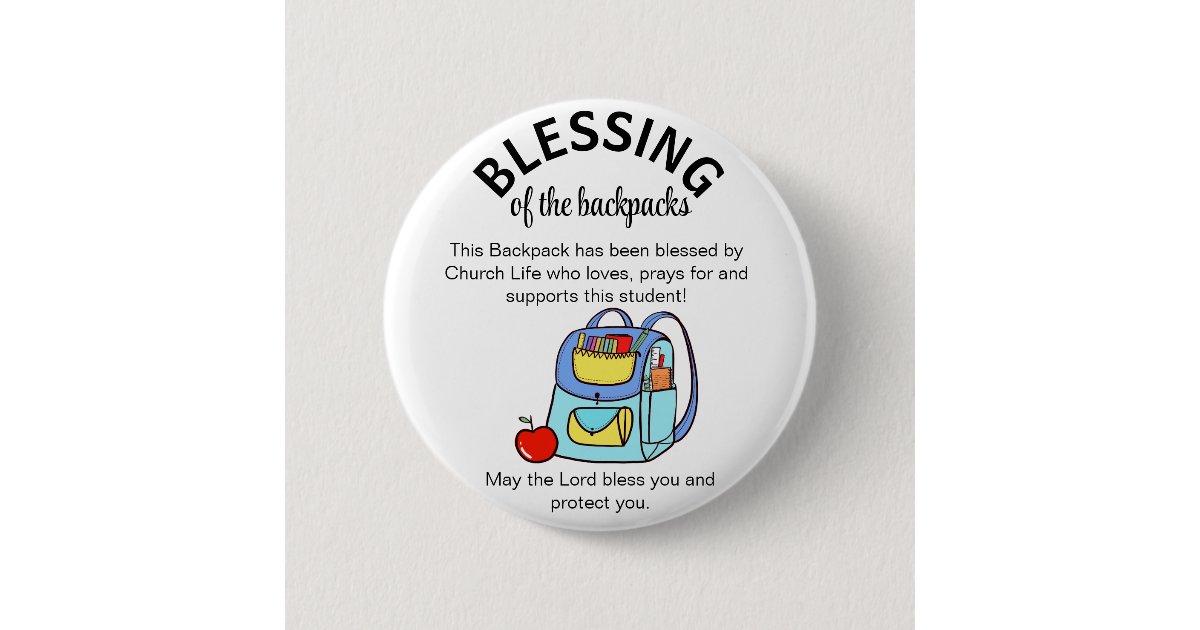 Blessing of the backpacks gift tags key ring button | Zazzle