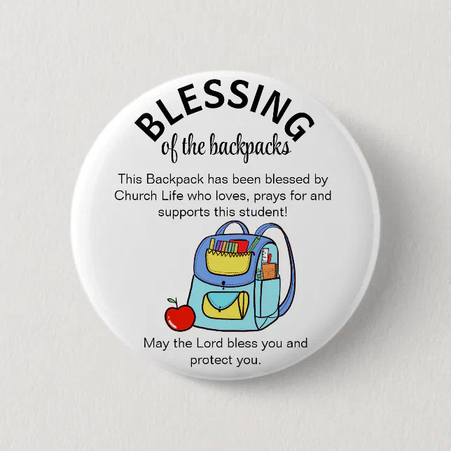 Blessing of the backpacks gift tags key ring button | Zazzle