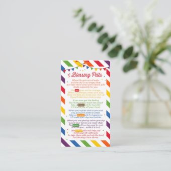 Blessing pills Poem Gift Tag | Zazzle