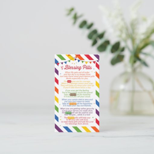 Blessing pills Poem Gift Tag | Zazzle