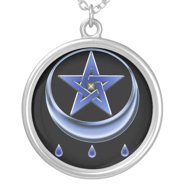 Blessing Symbol Pentagram Silver Plated Necklace | Zazzle