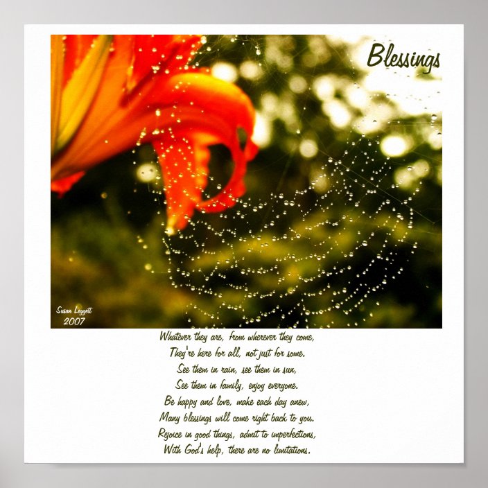Blessings Poem Poster | Zazzle.com