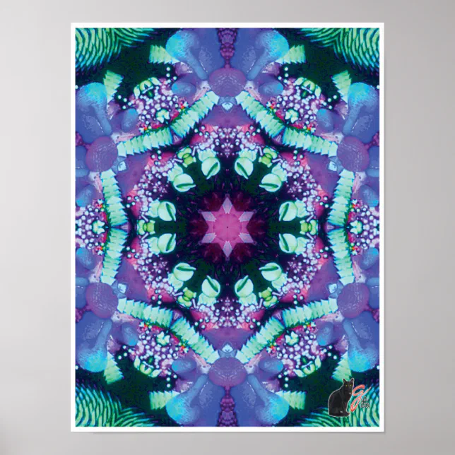 Bleus Kinetic Collage Kaleidoscope Poster | Zazzle