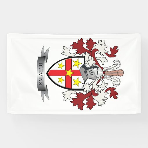 Blevins Family Crest Coat of Arms Banner | Zazzle
