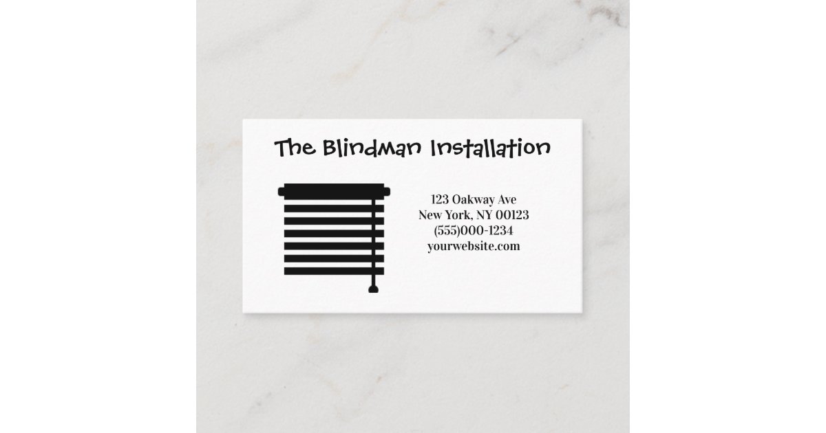Blind Installation Service Business Card | Zazzle