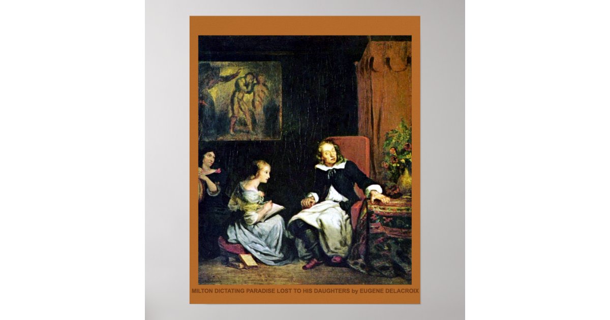 Blind Milton by Delacroix Poster | Zazzle