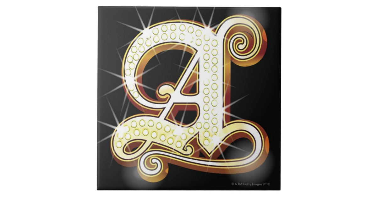Bling alphabet A Ceramic Tile | Zazzle