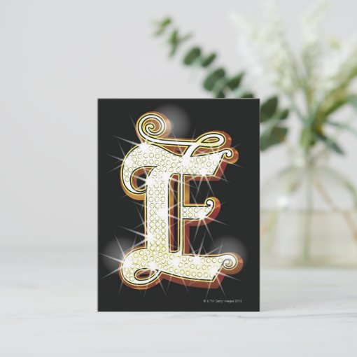 Bling alphabet E Postcard | Zazzle