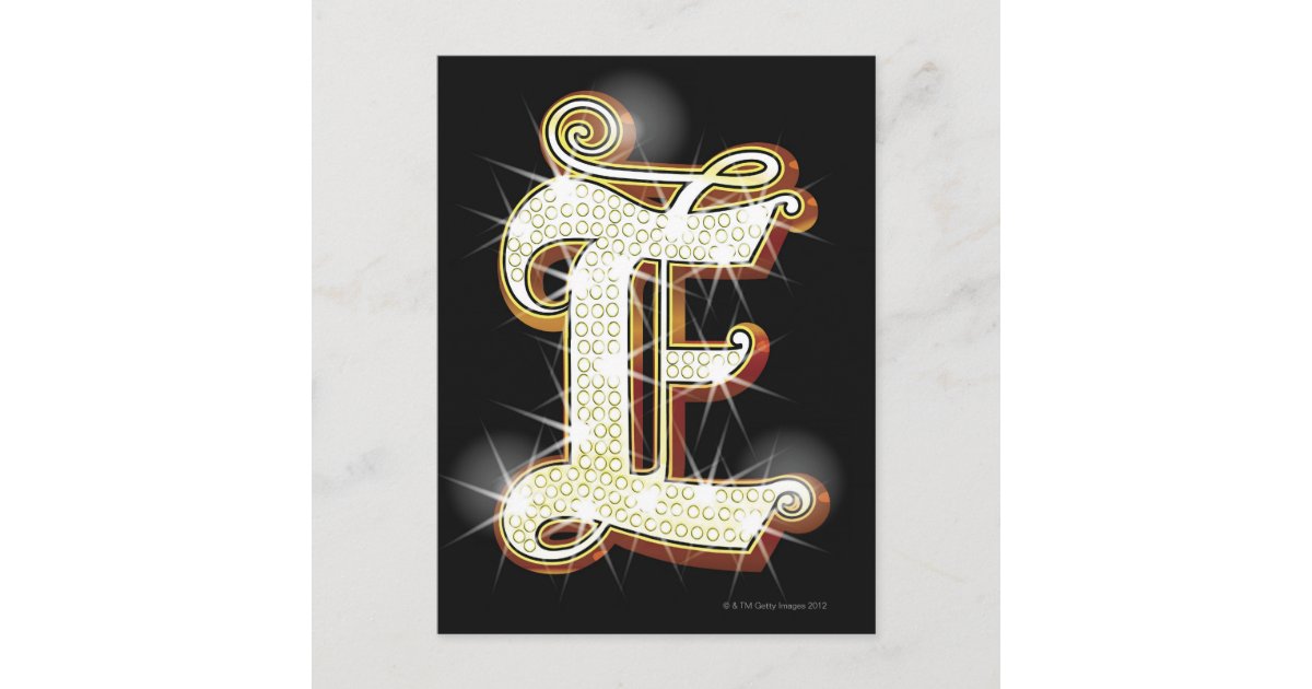 Bling alphabet E Postcard | Zazzle