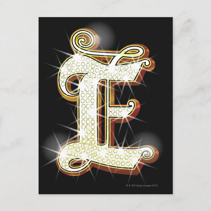 Bling alphabet E Postcard | Zazzle