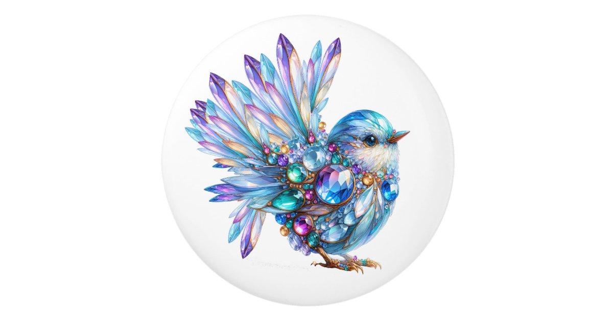Bling Birds Theme Ceramic Knob | Zazzle