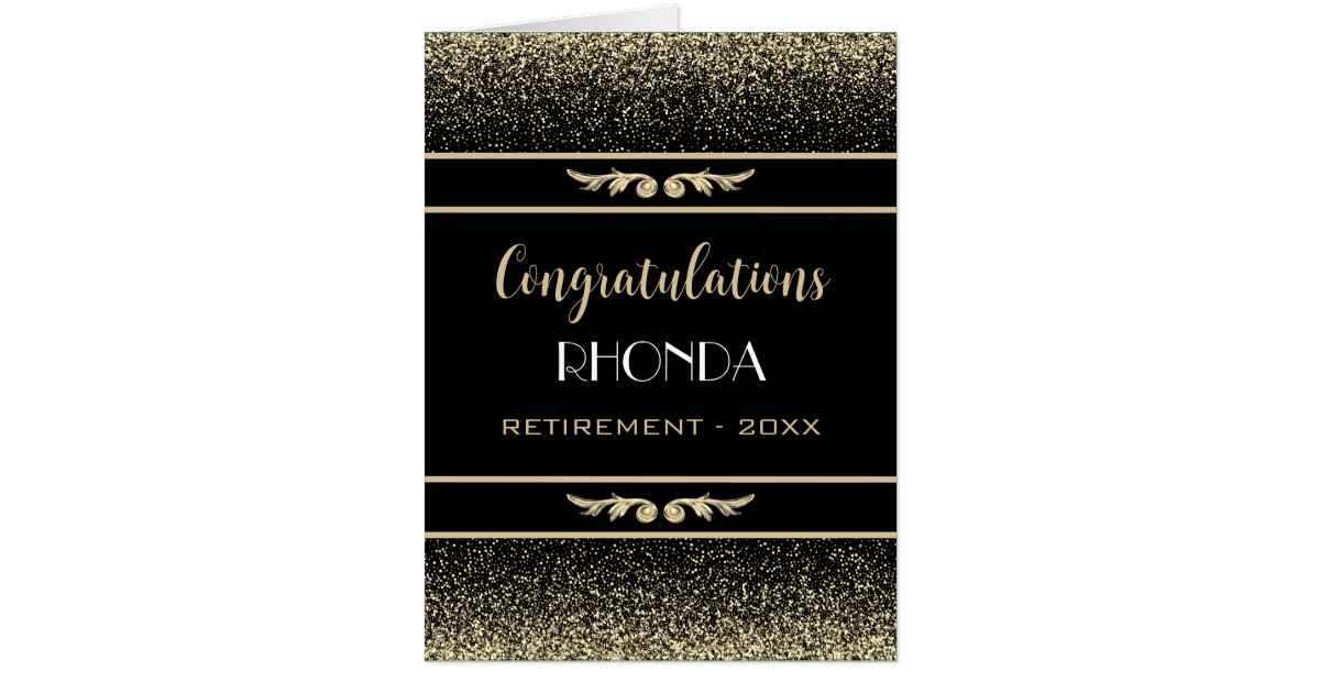 Bling! Giant, Custom Congrats Retiree Card | Zazzle