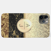 Bling Gold Glitter and Black Initials Case-Mate iPhone Case | Zazzle