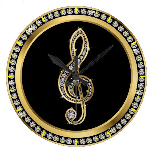 Bling Music Clock - SRF | Zazzle.com