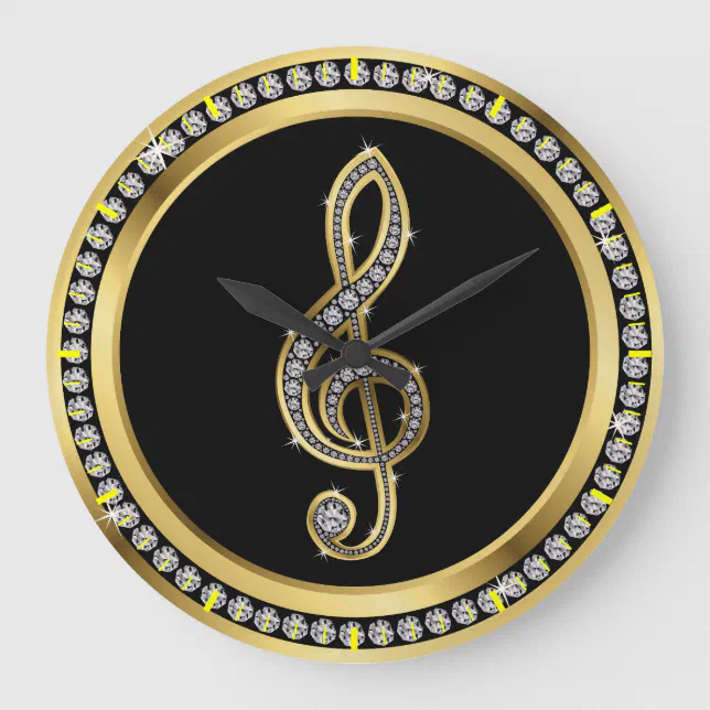 Bling Music Clock - SRF | Zazzle
