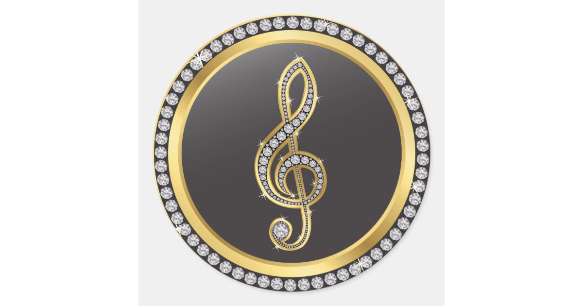 Bling Music Sticker - SRF | Zazzle