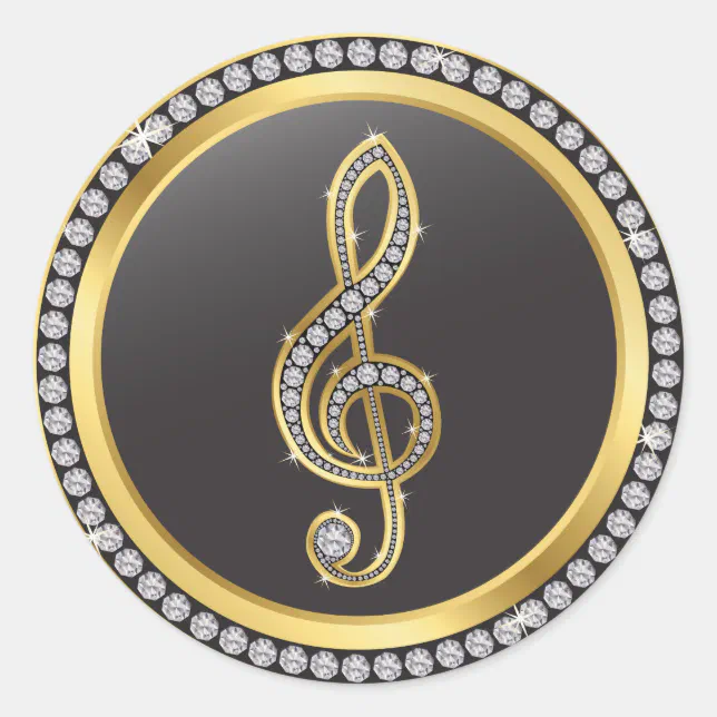 Bling Music Sticker - SRF | Zazzle