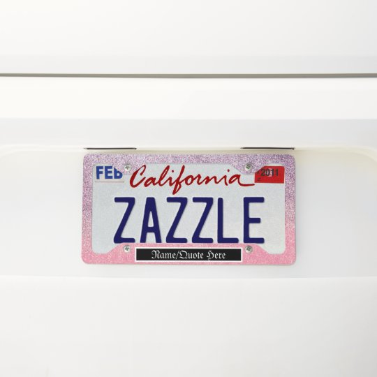 Bling Ombre Pink Glitter Girly License Plate Frame Zazzle bling-ombre-pink-glitter-girly-license-plate-frame-zazzle
