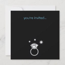 Bling Ring Blue Bachelorette Party Invitation | Zazzle