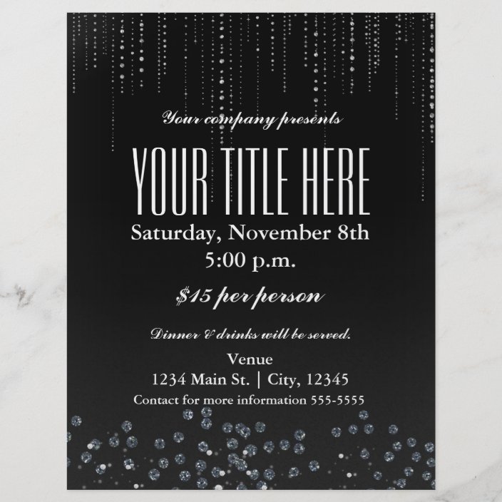 Bling Sparkle Elegant Glamour Event Flyer Poster | Zazzle.com