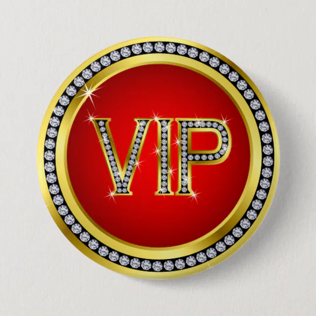 Bling VIP Button - srf | Zazzle