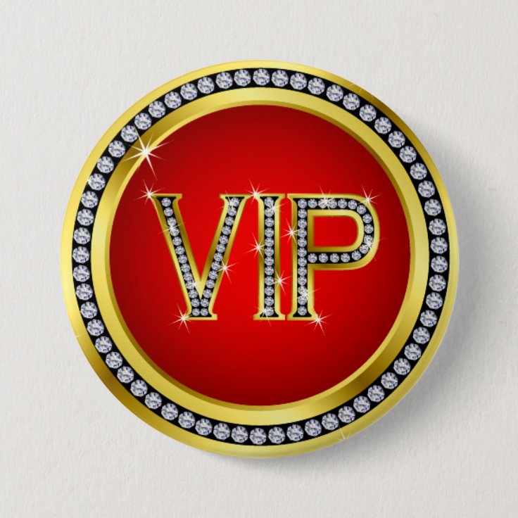 Bling VIP Button - srf | Zazzle