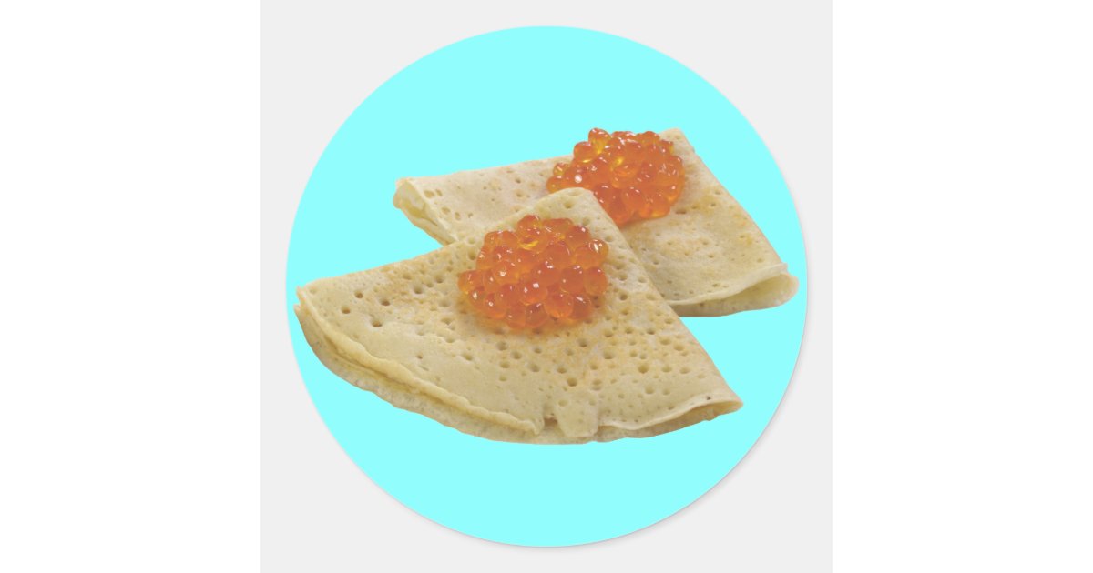 Bliny and Caviar Classic Round Sticker | Zazzle