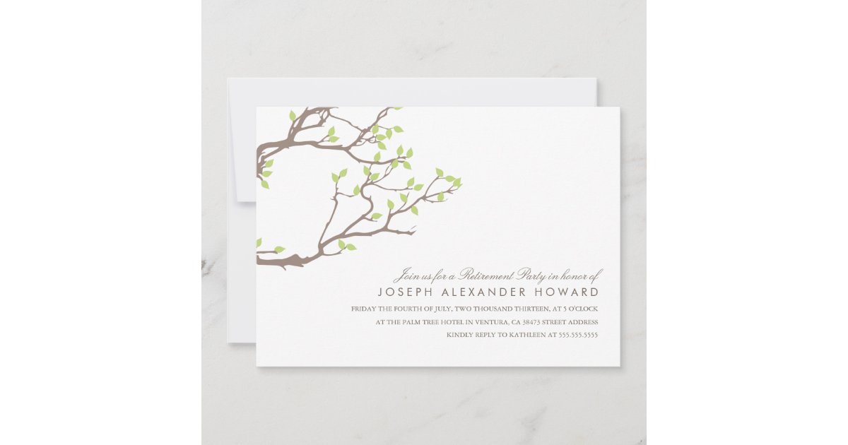 Blissful Branches Retirement Party Invite | Zazzle