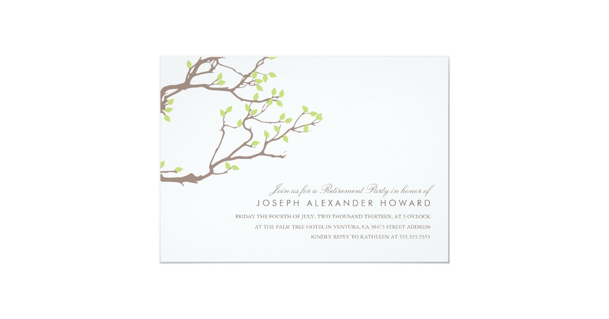 Blissful Branches Retirement Party Invite | Zazzle.com