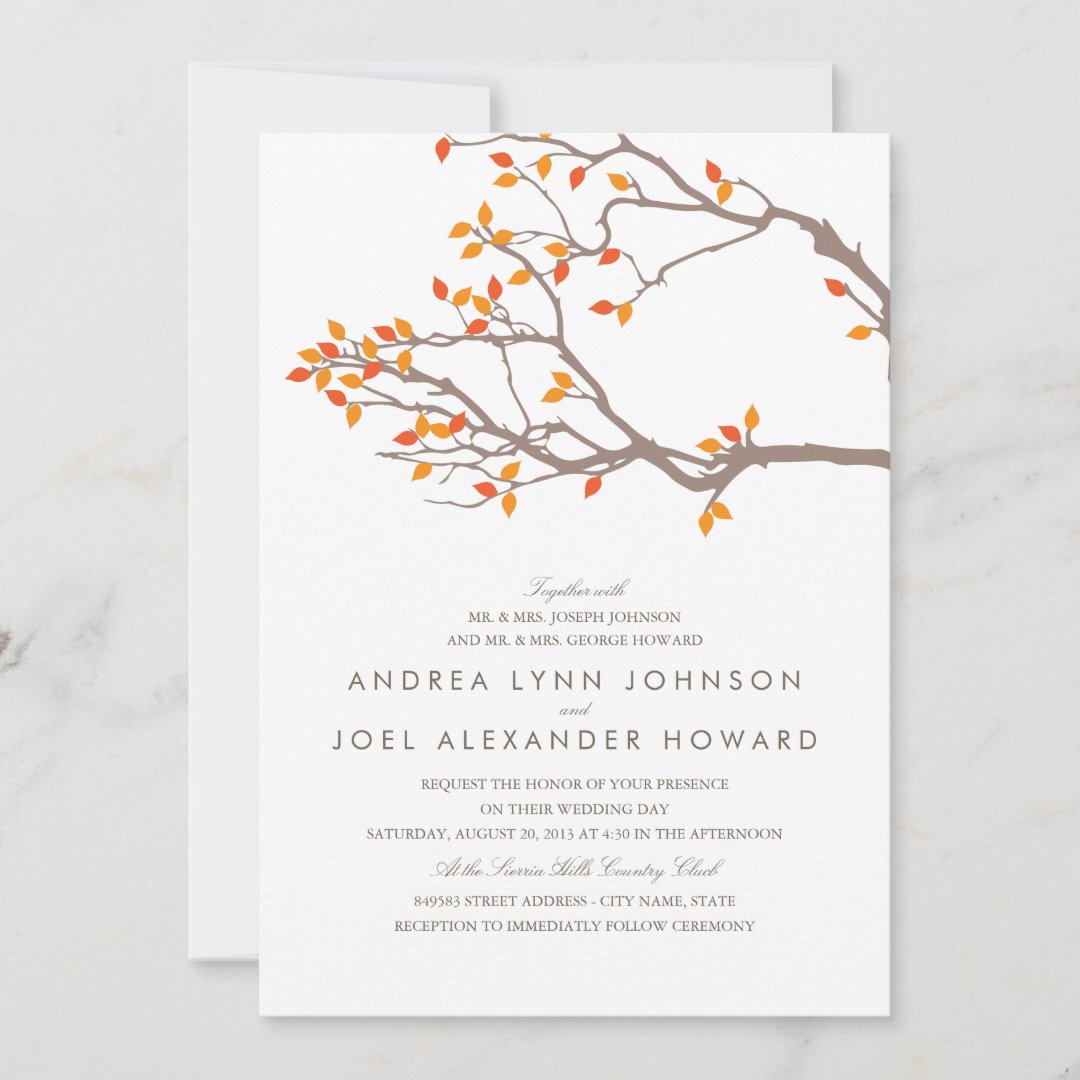 Blissful Branches Wedding Invitation | Zazzle