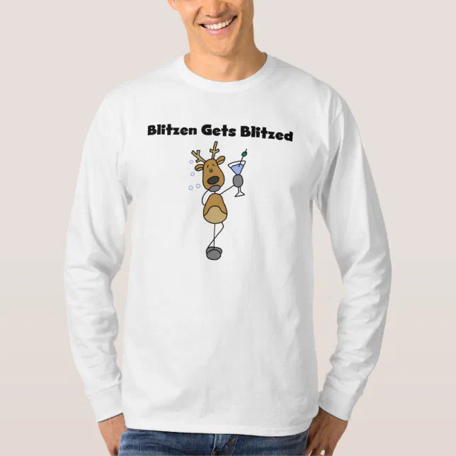 Blitzen Gets Blitzed Long Sleeve T-shirt | Zazzle