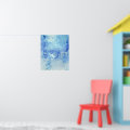"Blizzard" collection- blue and white abstract Poster | Zazzle