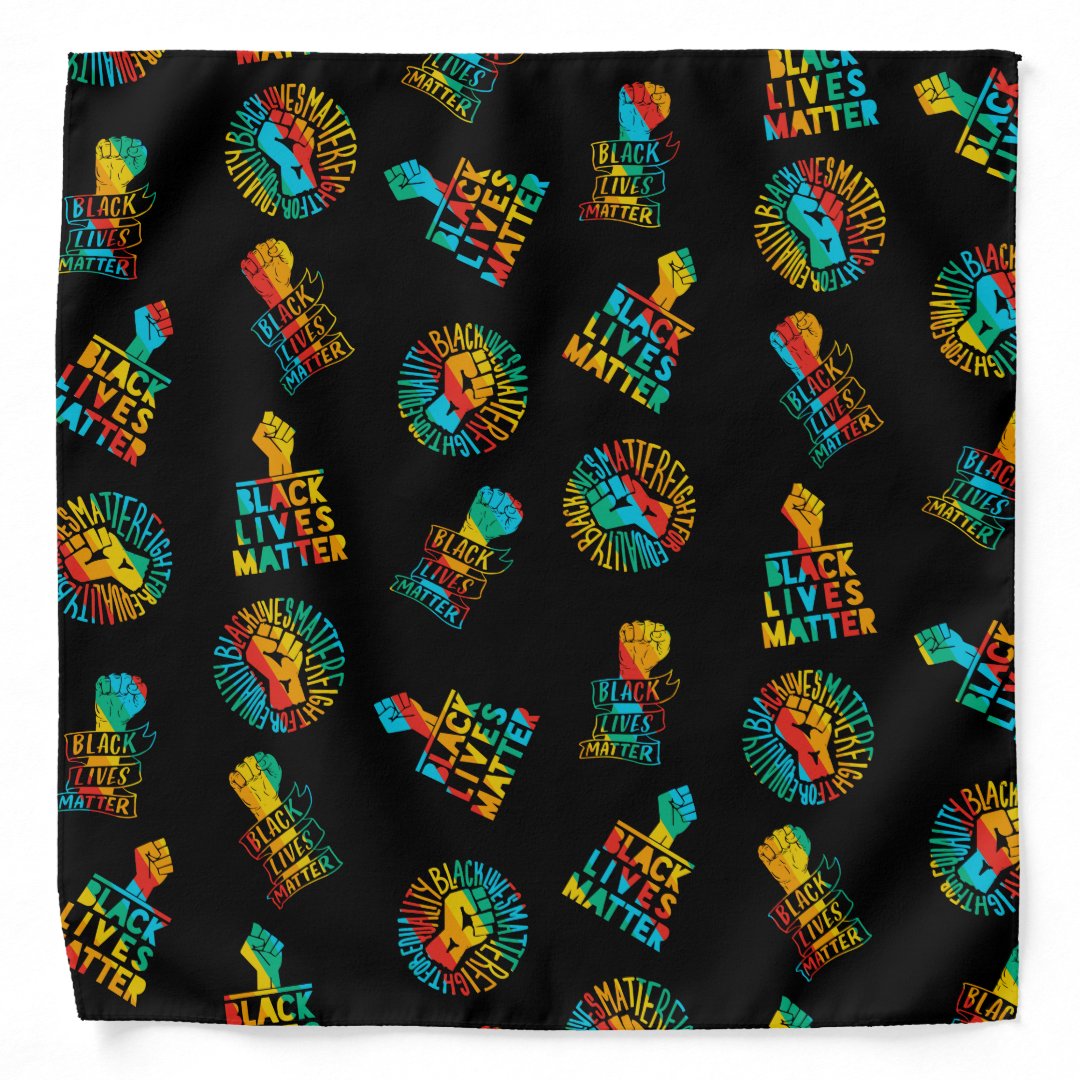 blm x gay pride rainbow black lives matter protest bandana | Zazzle