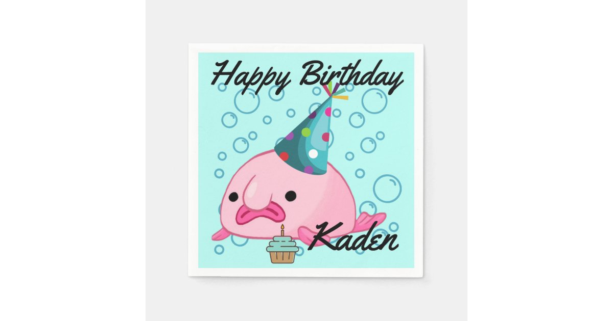 Blobfish Birthday Party Napkins | Zazzle