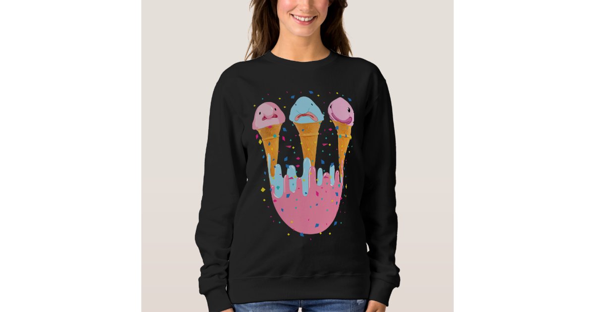 Blobfish Ice Cream Ugly Blob Fish Sweatshirt | Zazzle