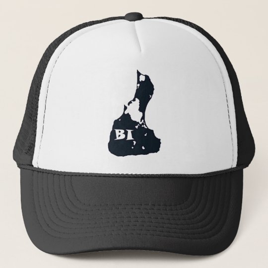 Block Island BI Island Shape Trucker Hat | Zazzle.com