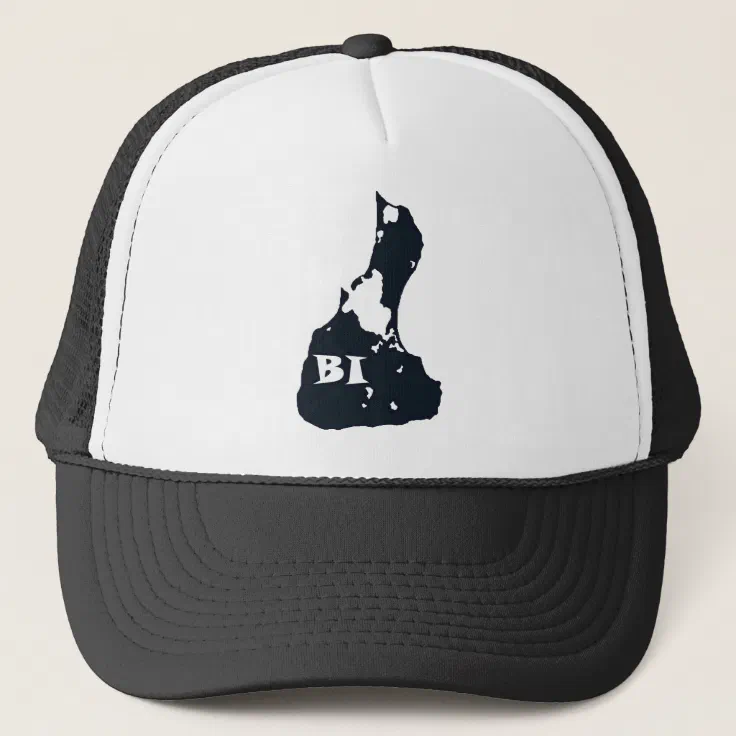 Block Island BI Island Shape Trucker Hat | Zazzle