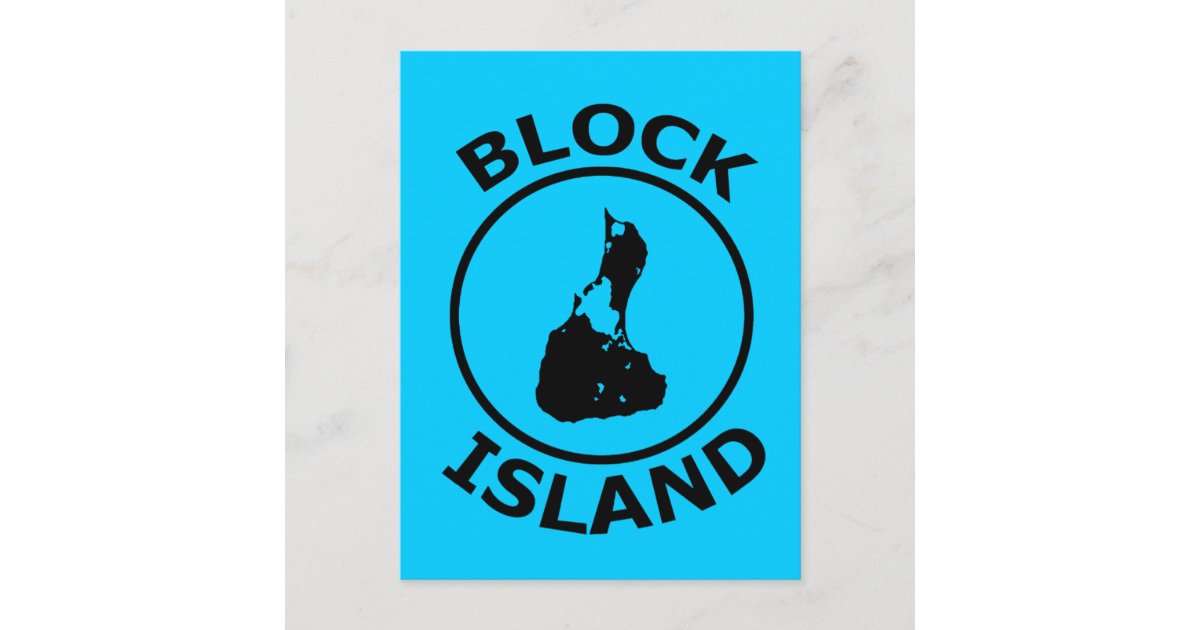 Block Island Shape Inside Circle Postcard | Zazzle