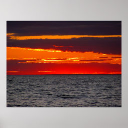 Block Island Sunset Ocean Poster | Zazzle