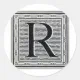 Block Letter "R" Woodcut Woodblock Inital Classic Round Sticker | Zazzle