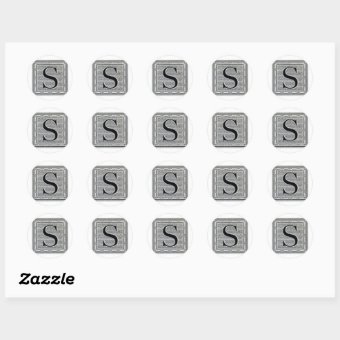 Block Letter "S" Woodcut Woodblock Inital Classic Round Sticker | Zazzle