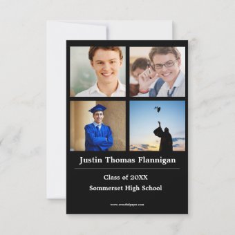 Block Letters White - 3x5 Graduation Announcement | Zazzle