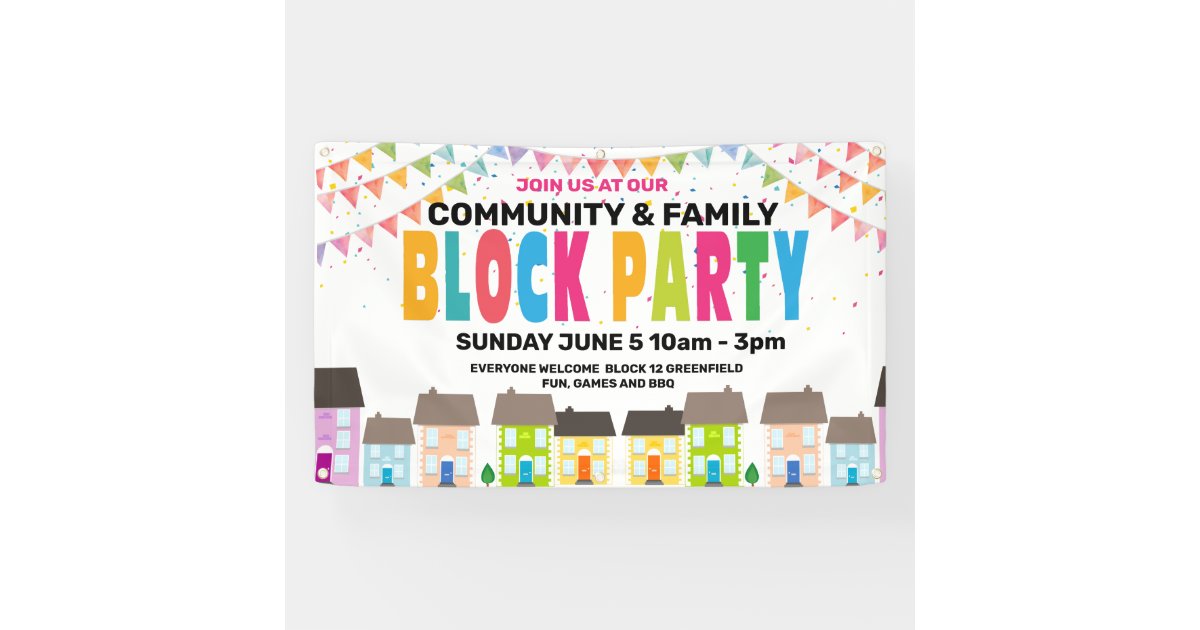 BLOCK PARTY Banner | Zazzle
