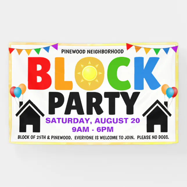 Block Party Banner | Zazzle
