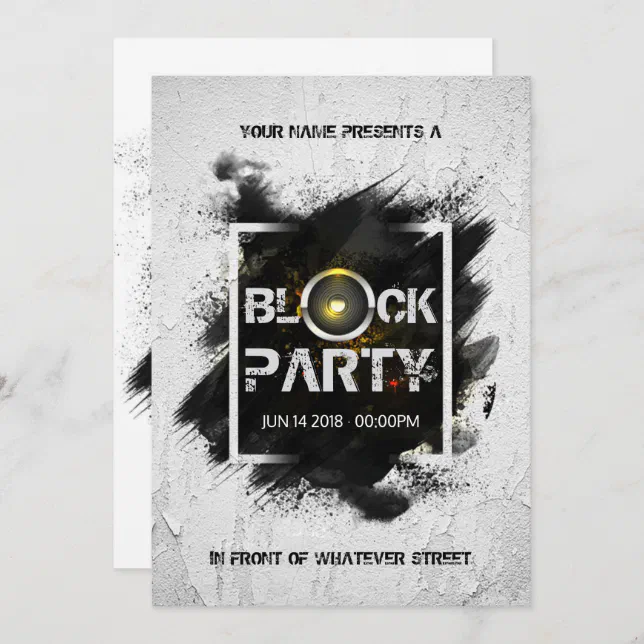 Block Party custom invitation | Zazzle
